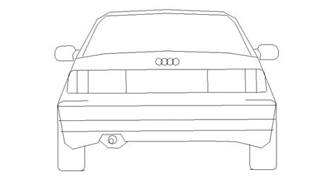 Drawing Of Car 2d View Elevation Vehicle Autocad File