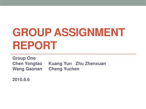 Ppt Group Assignment Report Powerpoint Presentation Free Download