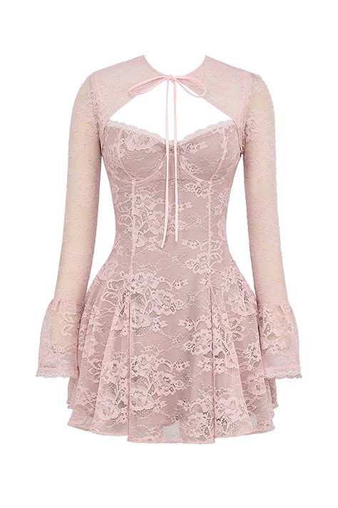 Clothing Mini Dresses Alice Perfectly Pink Lace Mini Dress