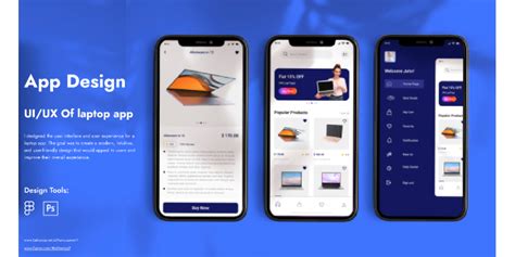 ui ux of app laptop app figma