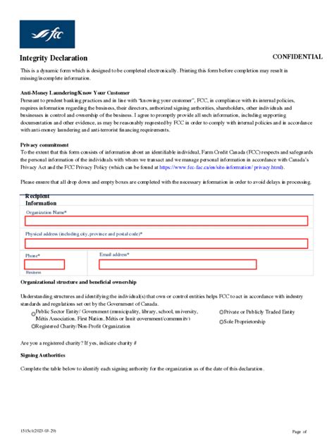 Fillable Online Integrity Declaration Fax Email Print Pdffiller
