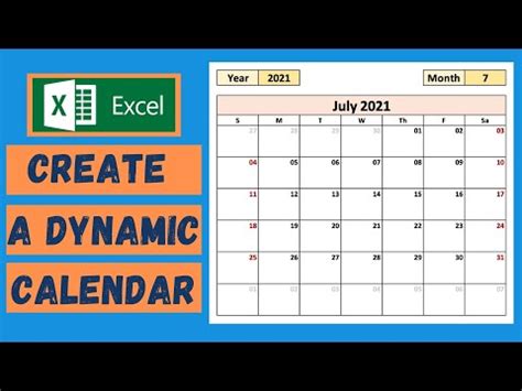 Create A Calendar In Excel Tutorial YouTube