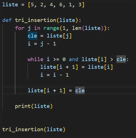 Le Tri Par Insertion En Python 🚀 Bien Que Le Tri Par Insertion Ne Soit