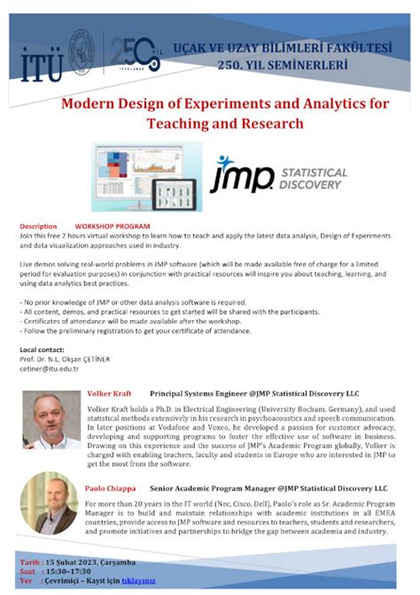 Virtual Workshop Modern Design Of Experiments And Analytics For Teaching And Research Description