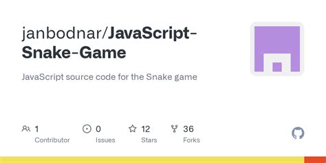 Github Janbodnarjavascript Snake Game Javascript Source Code For