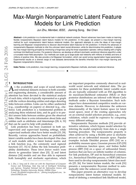 Pdf Max Margin Nonparametric Latent Feature Models For Link Prediction