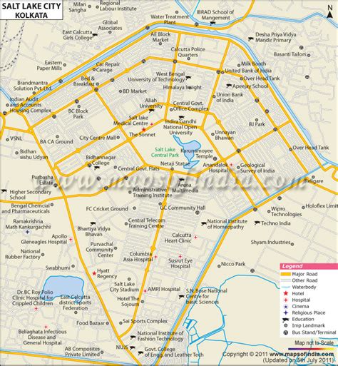 Salt Lake Map Kolkata Maps Of India