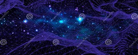Space Galaxy Background With Mesh Grid Physics Concept Stock Vector Illustration Of Space
