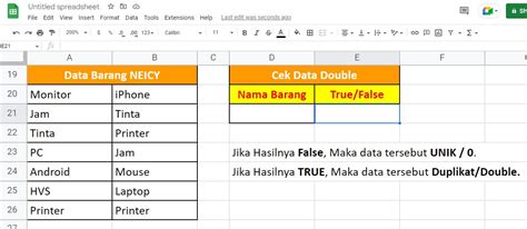 Cara Cek Data Double Di Spreadsheet Neicy Techno