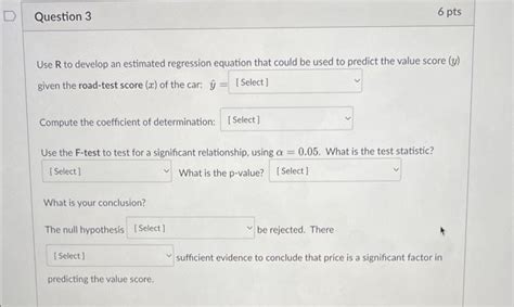 Solved Use Excel To Develop An Estimated Regression Equation