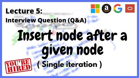 Technical Interview Part 5 Linked List Inserting A Node After A Given Node In Linked List