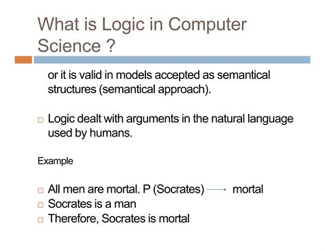 Lecture 1 3 Logics In Computer Sciencepptx