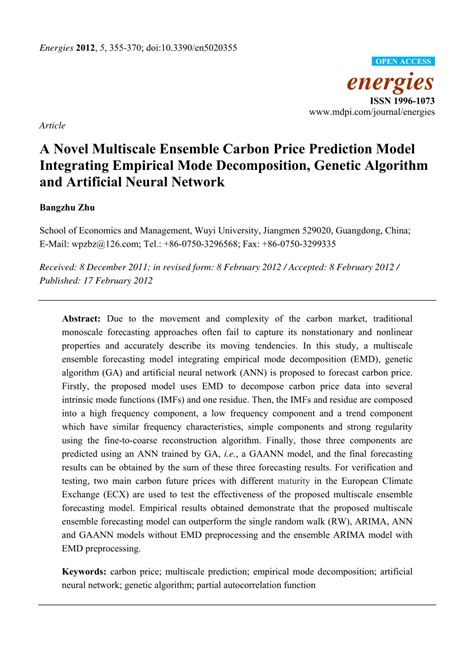 Pdf A Novel Multiscale Ensemble Carbon Price Prediction Model