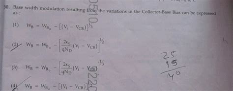 30 Base Width Modulation Resulting From The Studyx