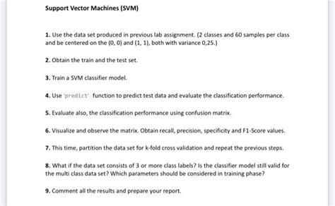 Support Vector Machines SVM Use The Data Set Chegg