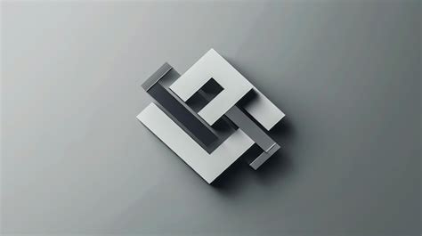 Premium Photo Abstract Geometric Logo Design Featuring Intersecting Gray Shapes