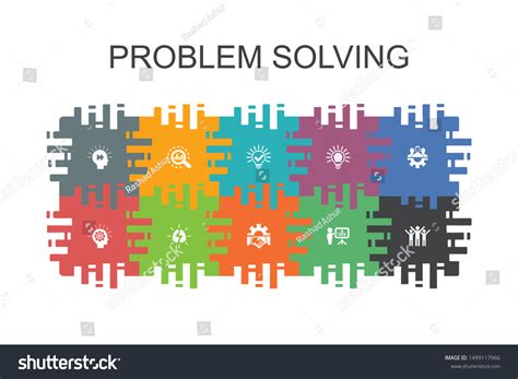 Problem Solving Cartoon Template Flat Elements Stock Vector Royalty