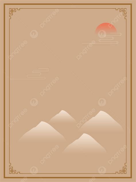 중국 스타일 고대 스타일 풍경 복고풍 풍경 구름 패턴 테두리 배경 구름 무늬 해 태양 배경 일러스트 및 사진 무료 다운로드 Pngtree