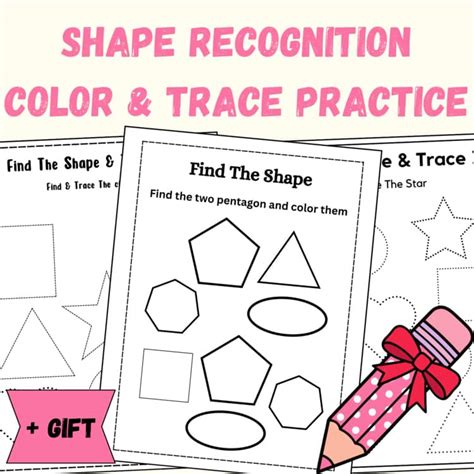 Find The Shape Worksheets Shape Recognition Color And Trace Practice