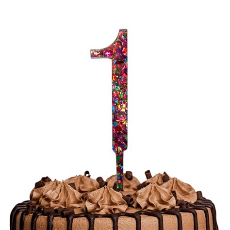 Cw Rainbow Glitter Cake Topper Number 1 Cake Warehouse