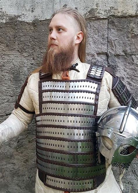 Reproduction of an early medieval lamellar cuirass. Finds from Birka ...