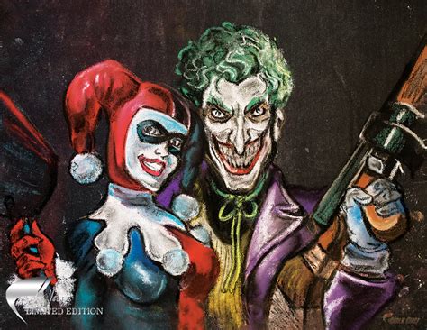Harley Quinn And Joker Art Print Limited Edition Dc Comics Etsy