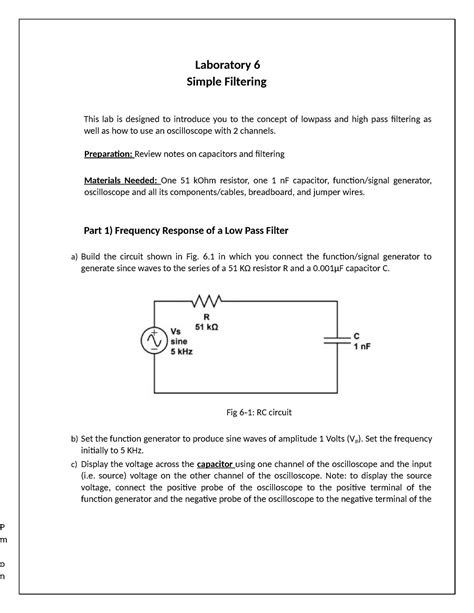 Laboratory 6 Fall 2023 Lab Work Laboratory 6 Simple Filtering This Lab Is Designed To