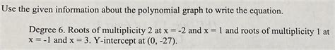 Answered Use The Given Information About The Polynomial Graph To Kunduz