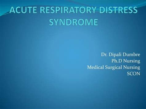Ards Pptx Lung And Respiratory Health Diseases And Conditions