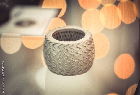 Selective Laser Melting Object Printed On Metal 3d Printer Model Created In Laser Sintering