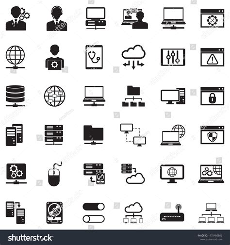 System Administrator Icons Black Flat Design Stock Vector Royalty Free 1975486862 Shutterstock