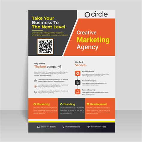 Orange Qr Code Vector Flyer Template Freepng