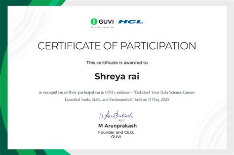 Datascience Learningjourney Guvi Hcl Skillup Webinar… Shreya Rai