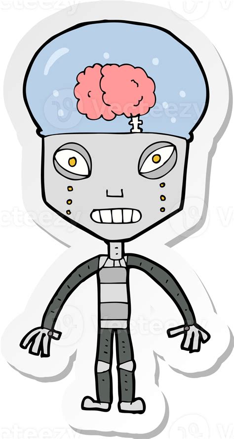 Sticker Of A Cartoon Weird Robot 45233934 Png