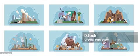 세계 환경의 날 연기 플라스틱 쓰레기로 뒤덮인 지구 지구 온난화 Co2의 온실 효과 관 튜브에 대한 스톡 벡터 아트 및 기타