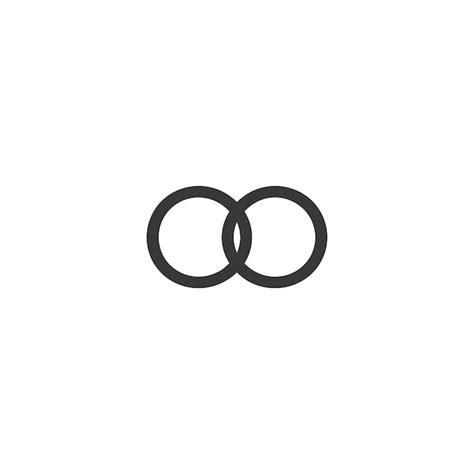 Two Interlocking Circles In Black Outline Premium Ai Generated Vector