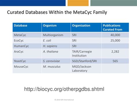 Ppt Metabolomics Applications Of The Biocyc Databases And Pathway Tools Software Powerpoint