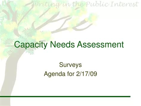 Ppt Capacity Needs Assessment Surveys Agenda And Homework Objectives Powerpoint Presentation