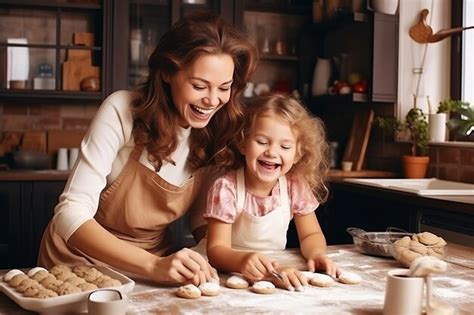 Premium Ai Image Baking Sweet Memories A Joyful Motherdaughter