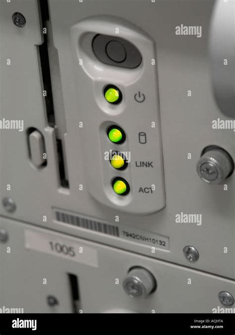 HP Proliant Server Closeup With Operational Green LEDs Stock Photo Alamy