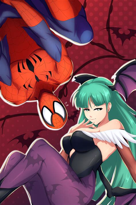 Axasempai Morrigan Aensland Spider Man Darkstalkers Marvel Marvel Vs Capcom Marvel Vs