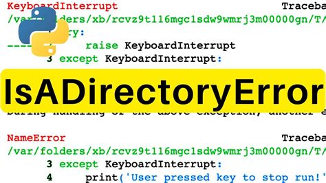 isadirectoryerror python tutorial youtube