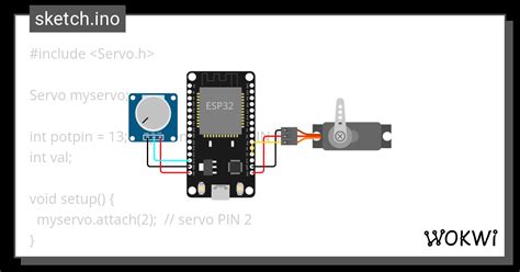 可變電阻伺服馬達ino Wokwi Esp32 Stm32 Arduino Simulator