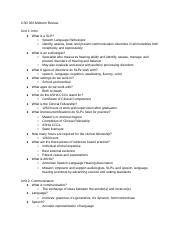 CSD Midterm Review CSD Midterm Review Unit Intro What Is A SLP Speech Language