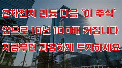 상한가 2차전지 리튬 다음 이 주식 앞으로 10년 100배 커집니다 지금부터 과감하게 투자하세요 2차전지관련주 2차전지주식전망 엘앤에프 에코프로비엠 주식