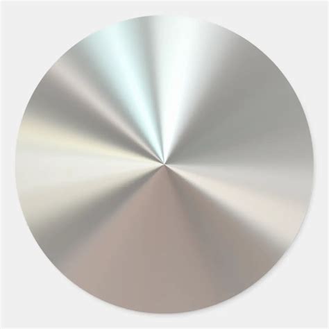 Artistic Silver Metal Classic Round Sticker Zazzle Metal Metallic
