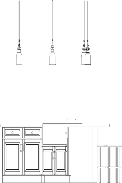 AutoCAD 2D Model Of A Wide Bar Counter With Lights Autocad Cad Blocks Bar Stools