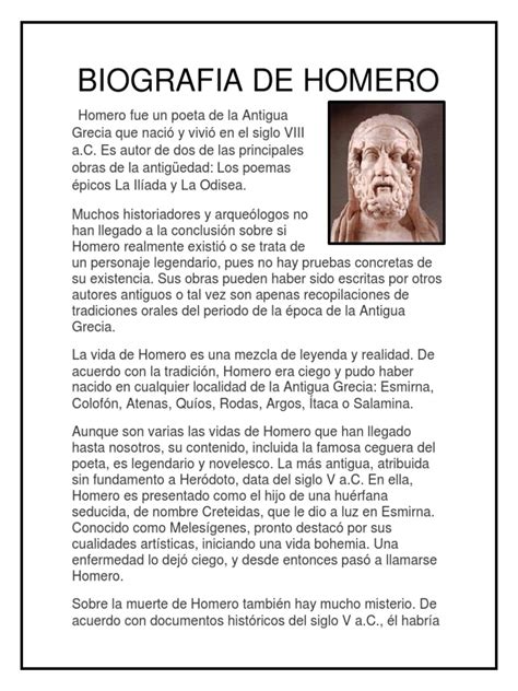 Biografia De Homero Pdf
