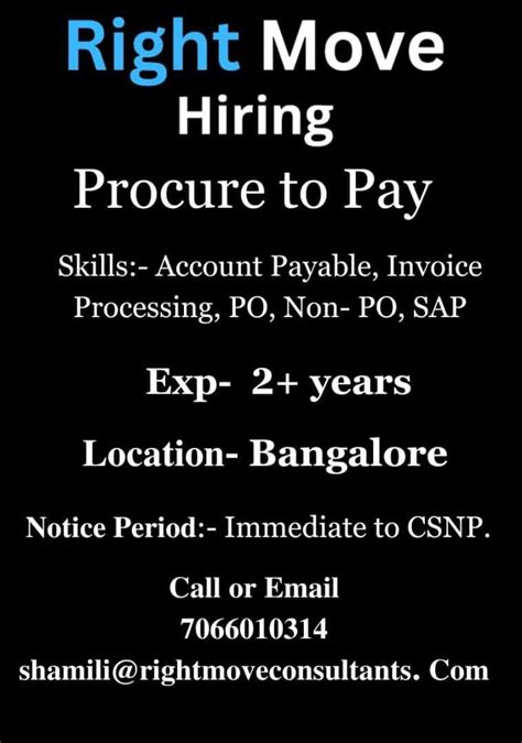 Shamili P On Linkedin Ptp Accountpayable Po Nonpo Sap Hiring Rightmove