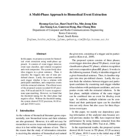 A Multi Phase Approach To Biomedical Event Extraction Acl Anthology